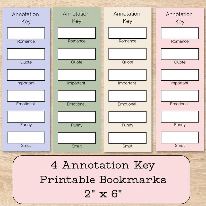 Reading Annotation Key - Etsy