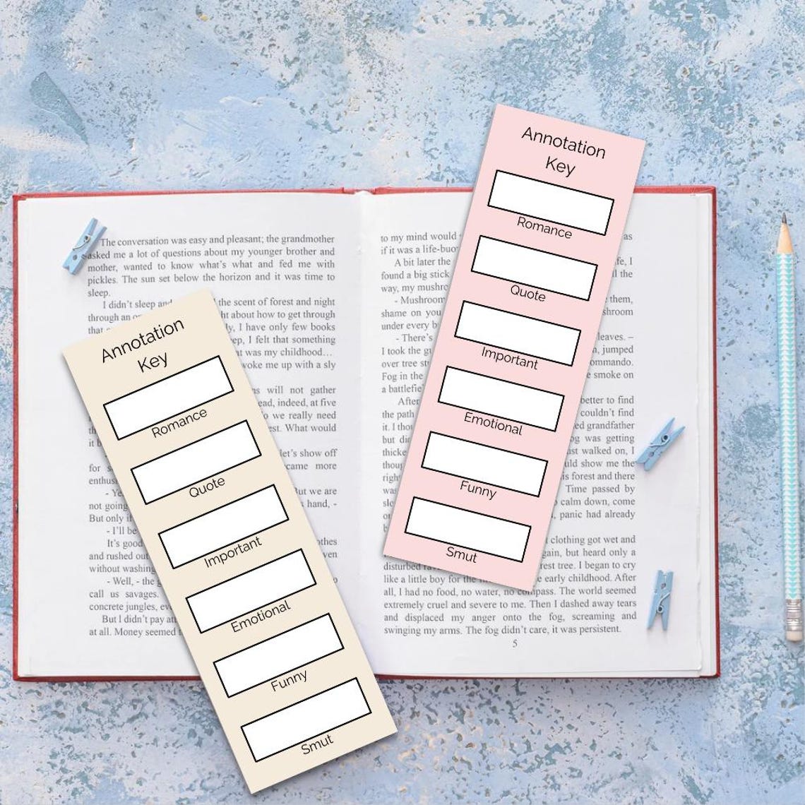 Annotation Key Printable Bookmarks – 4 Colours | Digital Download - Etsy