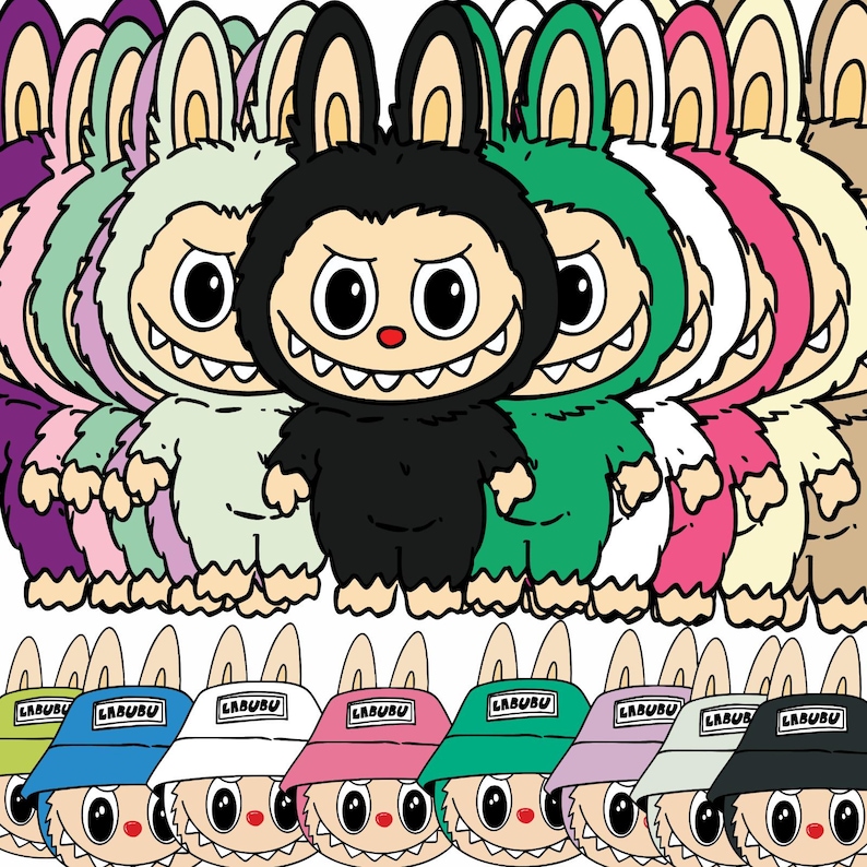 Labubu Clipart SVG Bundle: Colorful Cartoon Dolls (digital Download) - Etsy