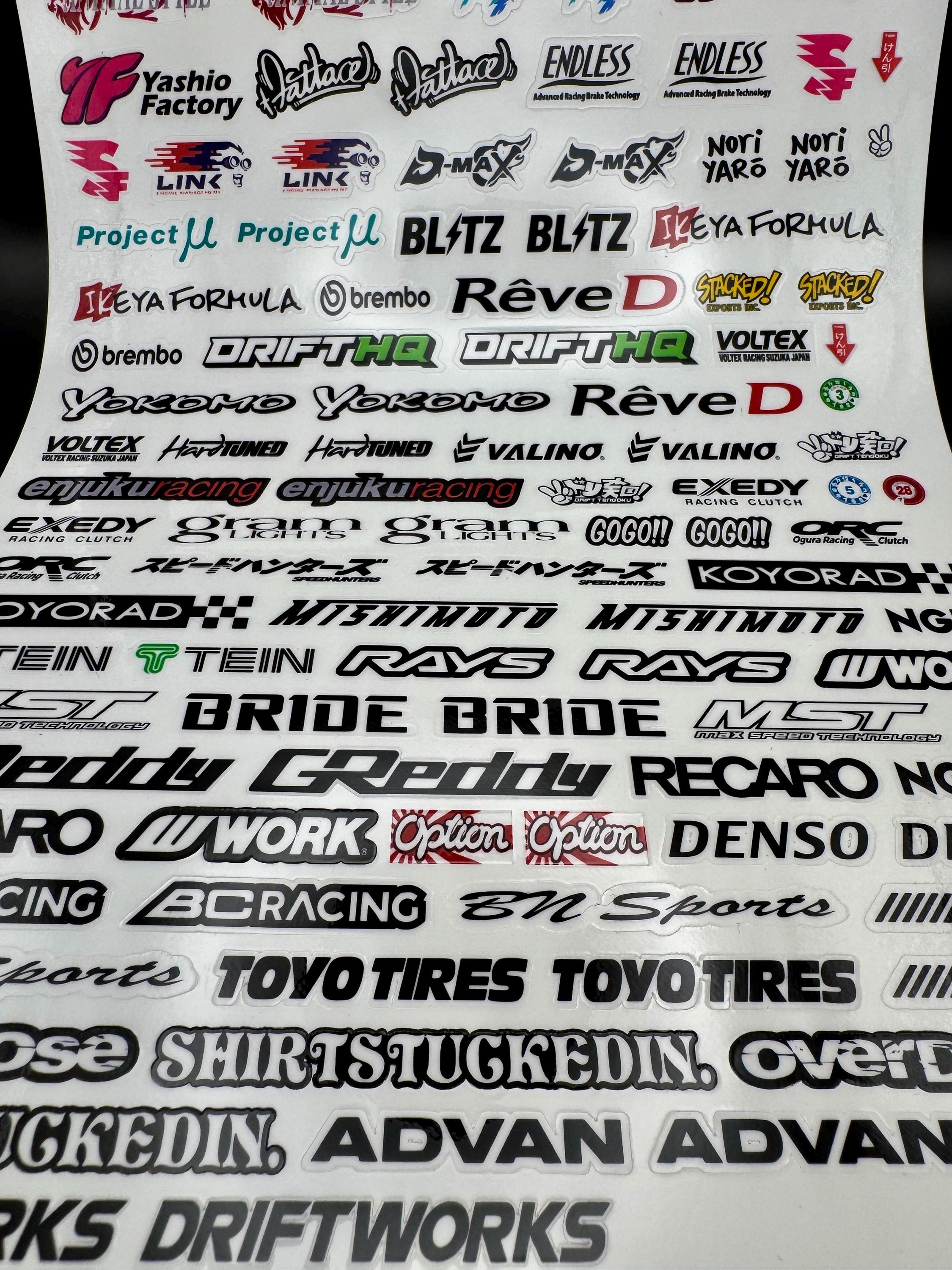 RC Drift Sponsor Decal Sheet - Etsy