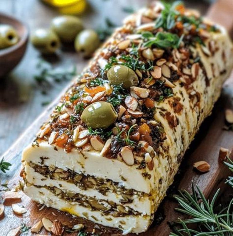 Mediterranean Olive Tapenade Layered Cheese Log Recipe PDF (digital ...