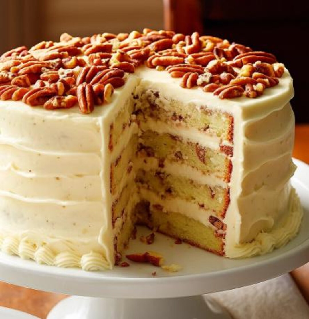 Butter Pecan Layer Cake Recipe: Cream Cheese Frosting (digital Download ...