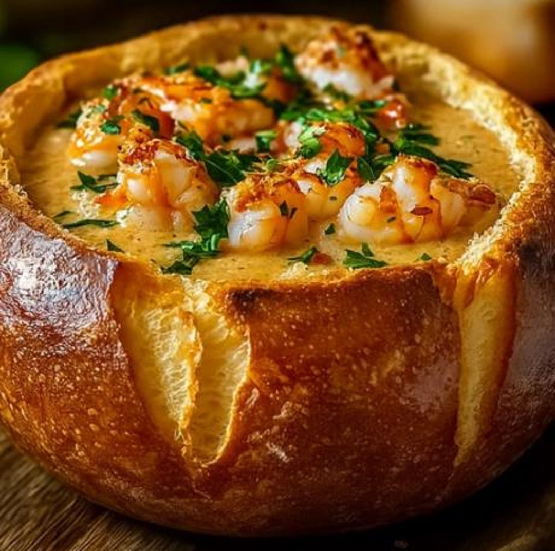 Stuffed Seafood Bread Bowl Recipe: Creamy Shrimp, Crab, Clams (digital ...
