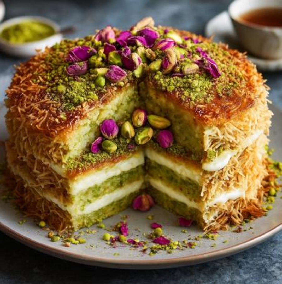 Pistachio Knafeh Layer Cake Recipe (digital Download) - Etsy