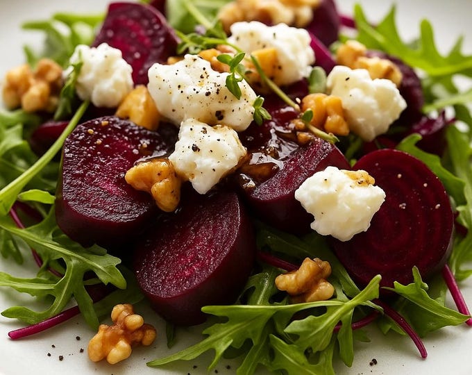 Beet & Goat Cheese Salad Recipe: Easy Dinner Party Recipe (digital ...