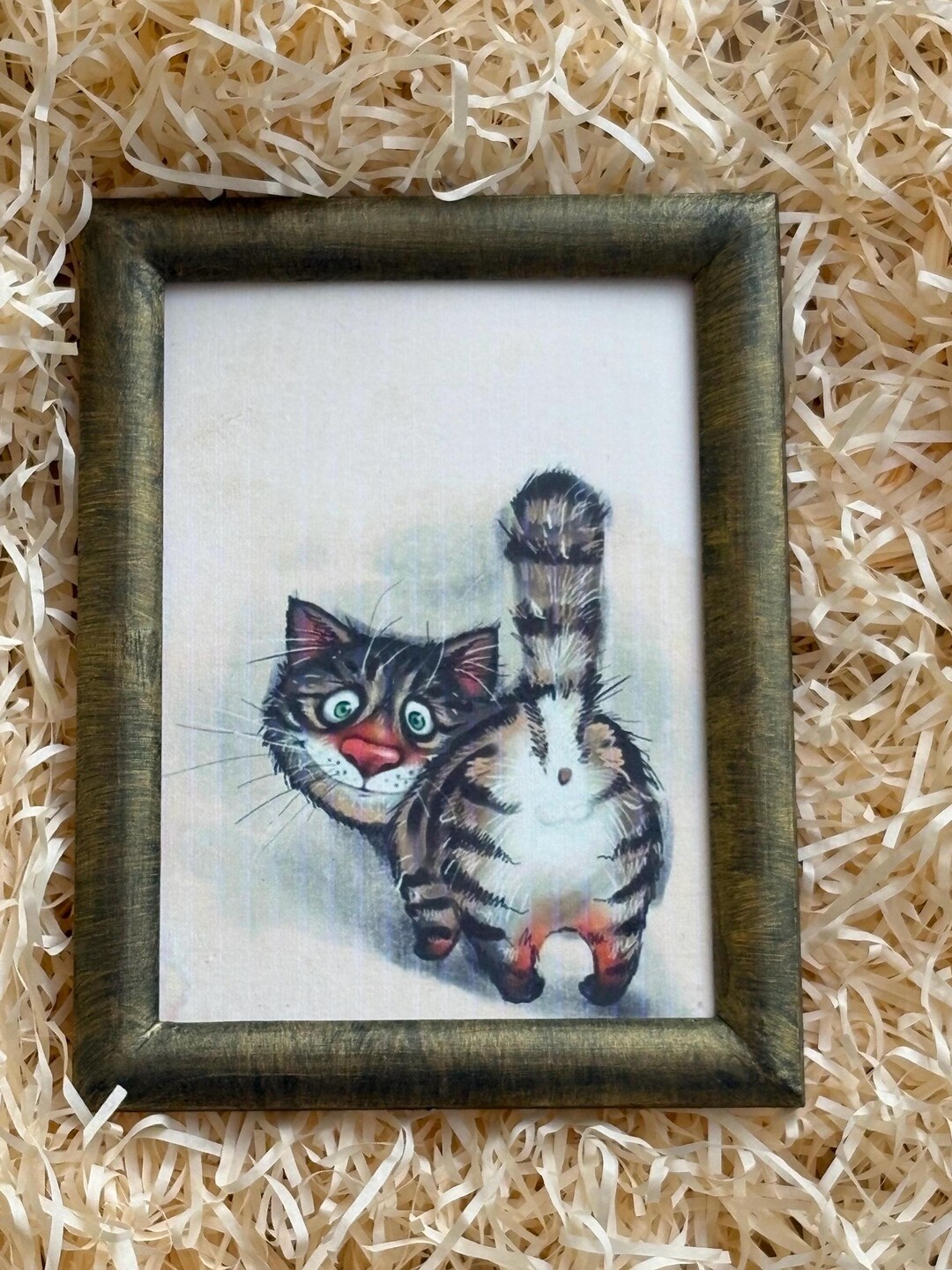 Funny Striped Cat Wall Art – Cheeky Kitty Illustration With Cute Cat ...