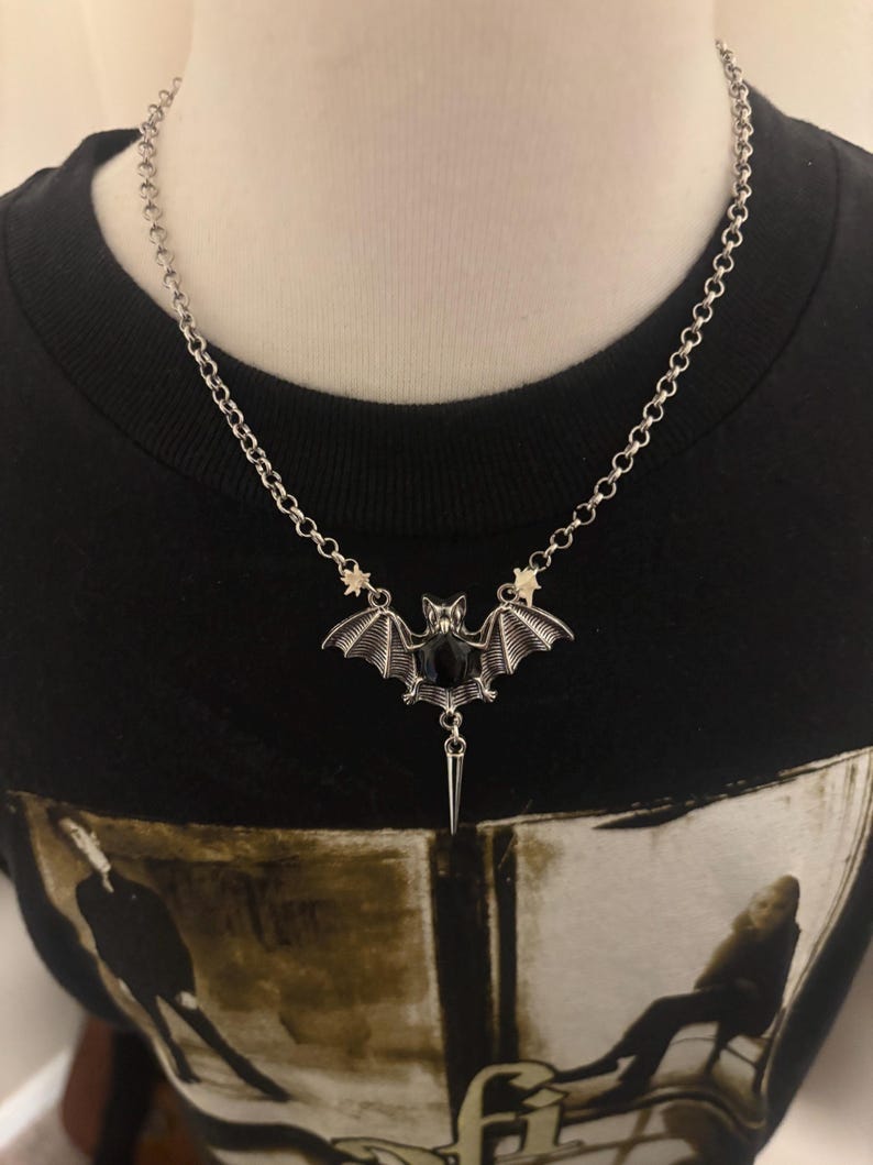 Bat and Bone Necklace - Etsy