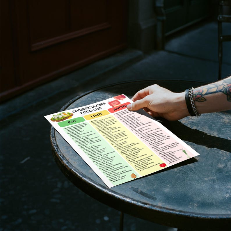 Diverticulitis Food List Printable, Low Fiber Grocery List PDF, Foods ...