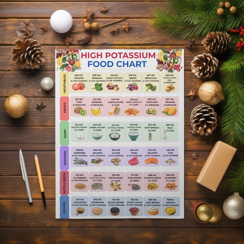 High Potassium Food Chart, Potassium-rich Foods List, High Potassium ...