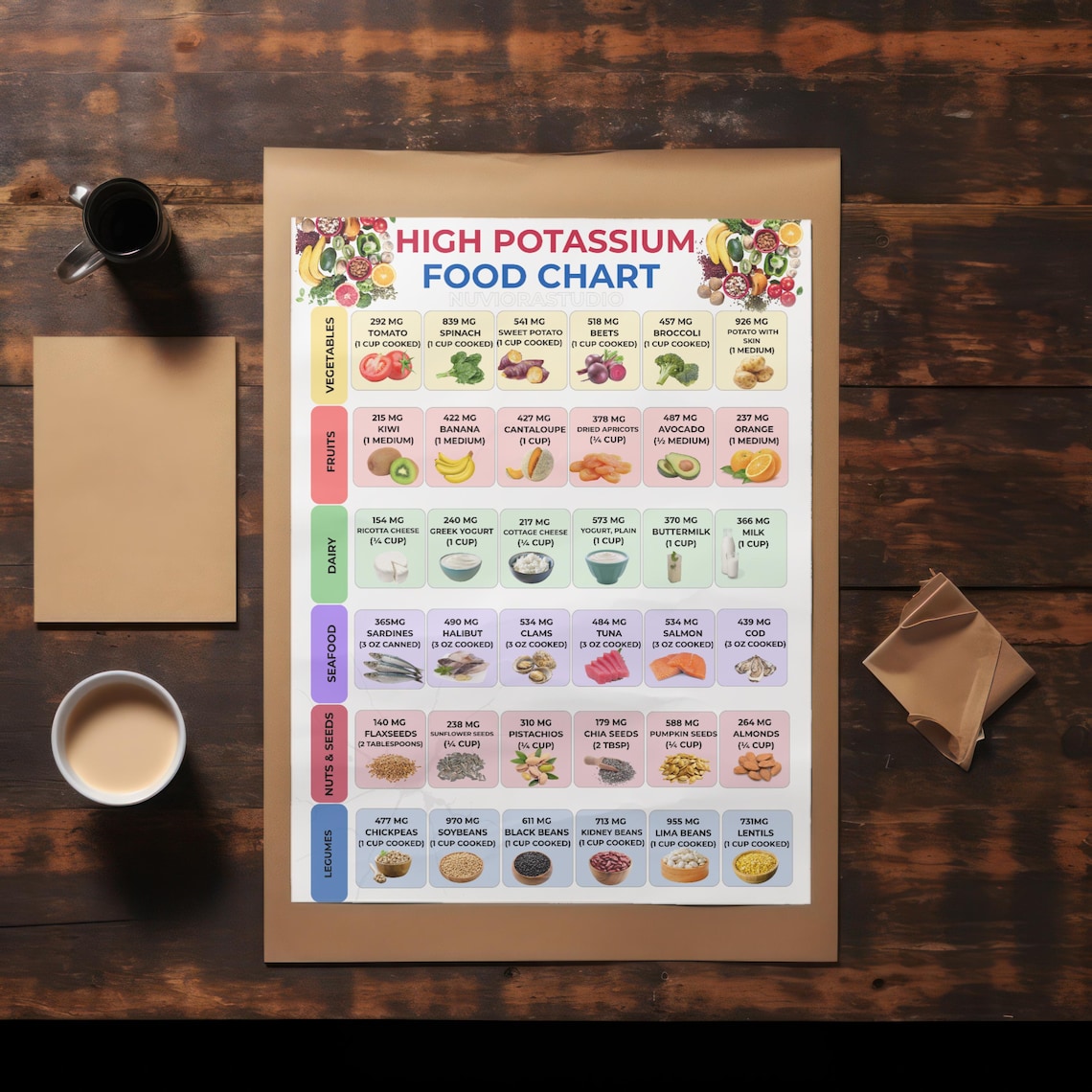 High Potassium Food Chart, Potassium-rich Foods List, High Potassium ...