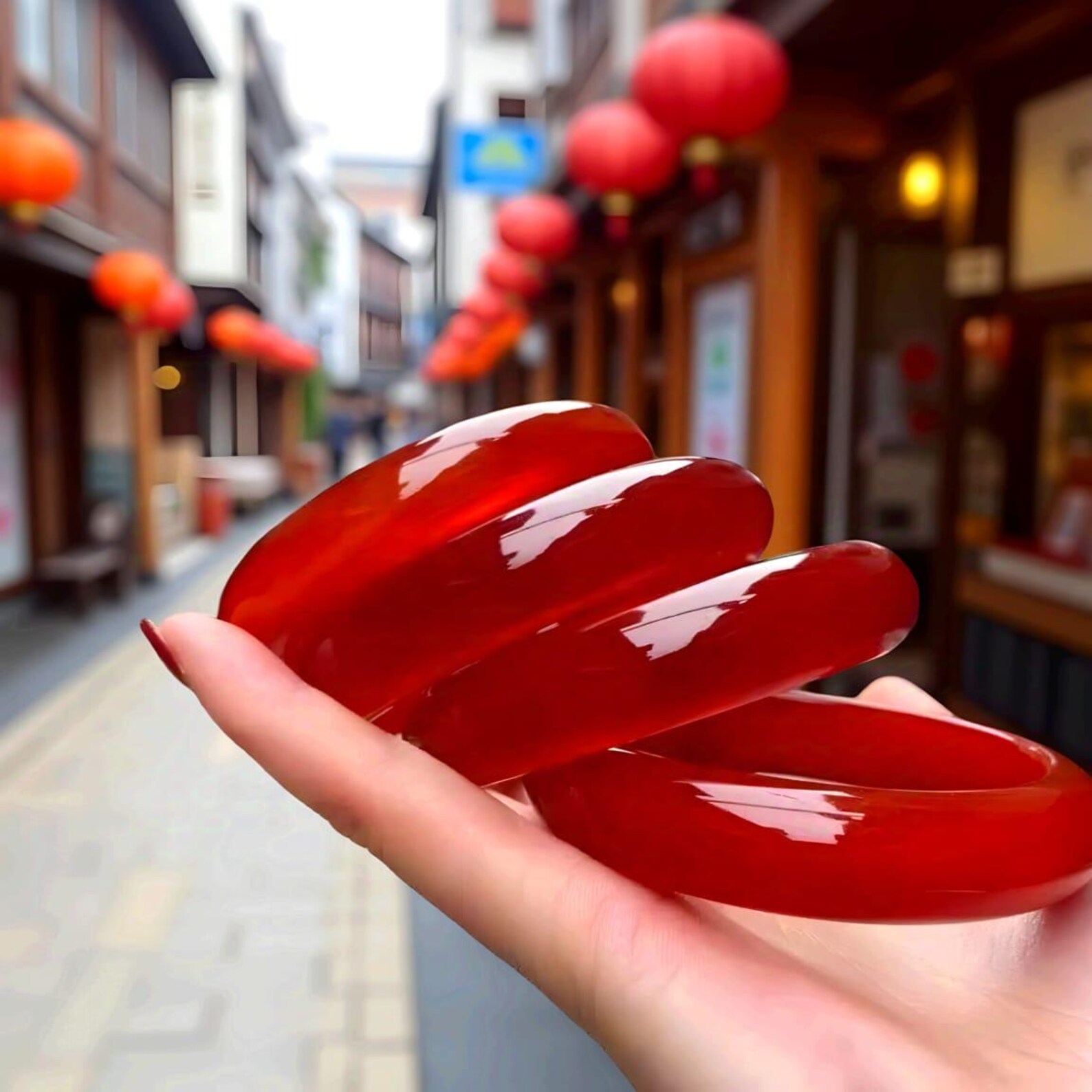 Natural Red Chalcedony Jade Bangle for Women|handmade Chalcedony ...