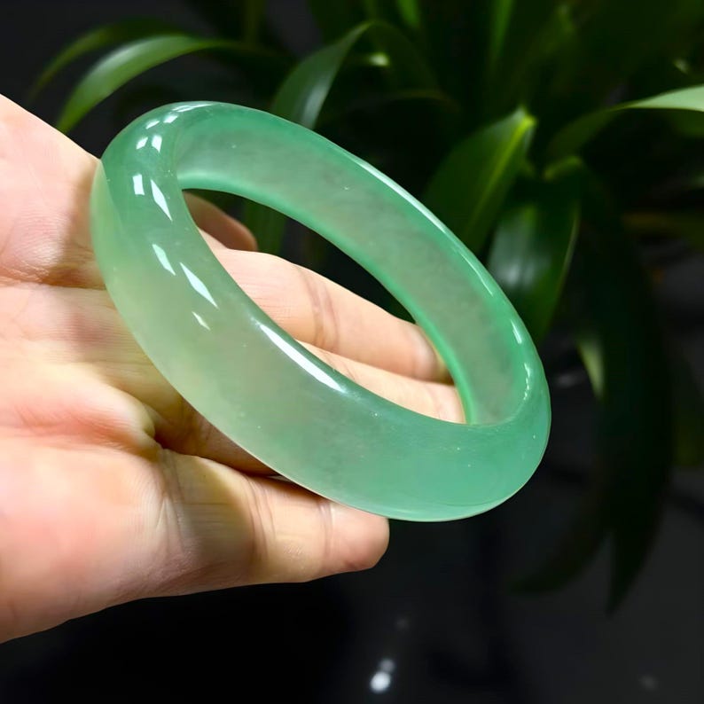 Natural Green Ice Jade Bangle|jadeite Jade Gemstone Healing Bangle ...