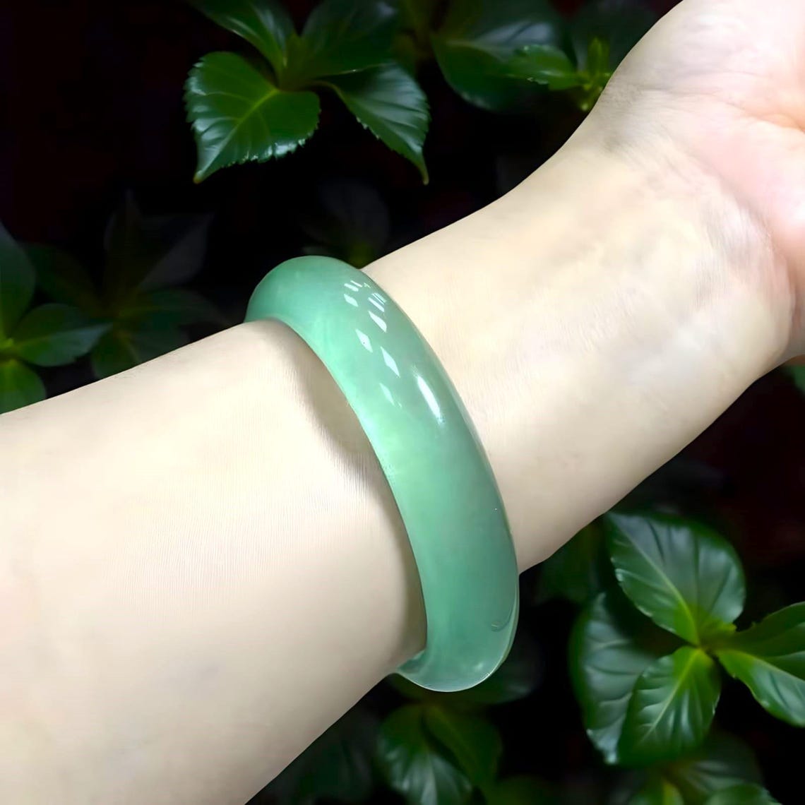 Natural Green Ice Jade Bangle|jadeite Jade Gemstone Healing Bangle ...
