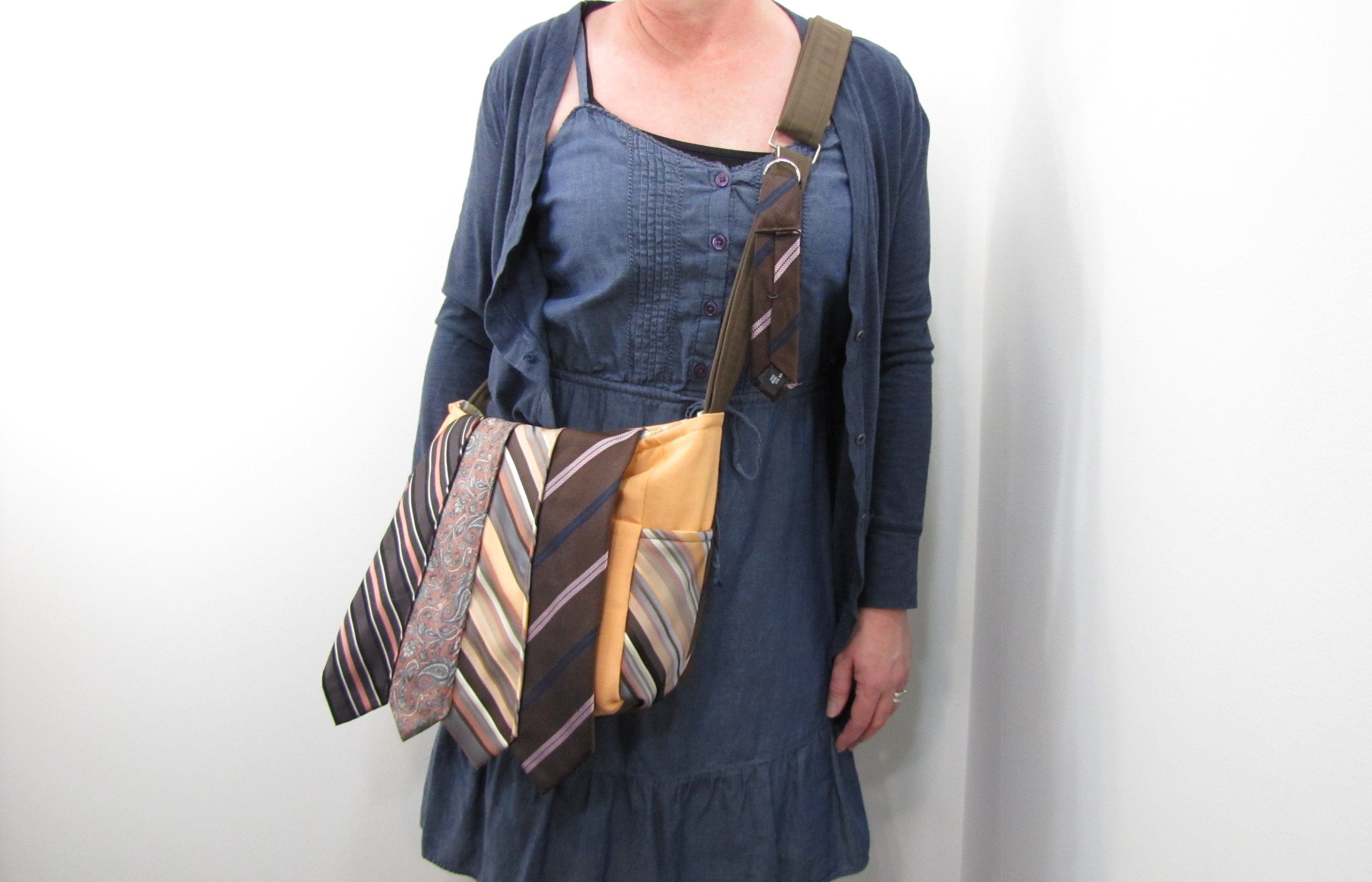 Necktie Messenger Bag Crossbody Purse Perfectly Peach | Etsy