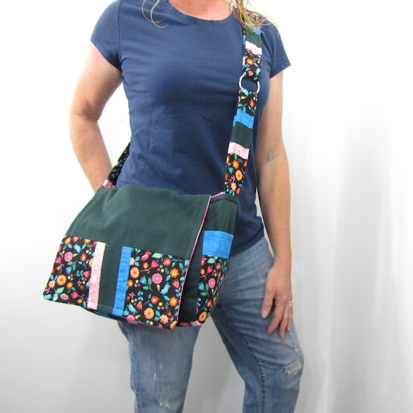 Patchwork Messenger Bag - Etsy