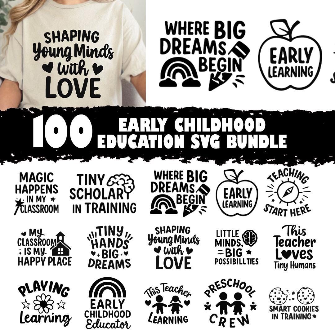 Early Childhood Educator SVG Bundle | Teacher Shirt Designs (100 ...