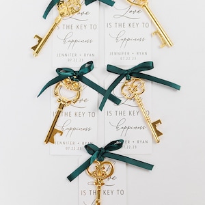 25 Key Bottle Opener Wedding Favor (gold), Key Bottle Openers, Key ...