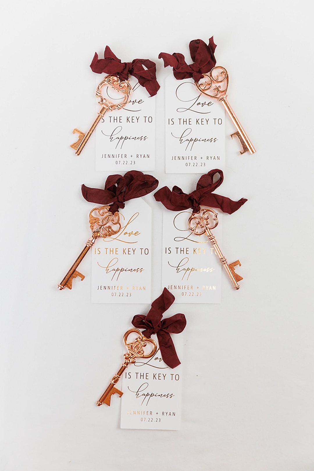 25 Key Bottle Opener Wedding Favor (rose Gold), Key Bottle Openers, Key ...