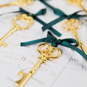 25 Key Bottle Opener Wedding Favor (gold), Key Bottle Openers, Key ...