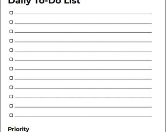 The Daily Ten - Downloadable Printable Task List, Daily Planner ...