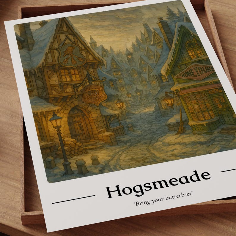 Harry Potter Hogsmeade Village Print | Wizarding World Wall Art ...