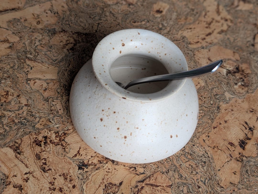 Hand Thrown Small Stoneware Vessel - Oxide and Semi Transparent Glaze ...