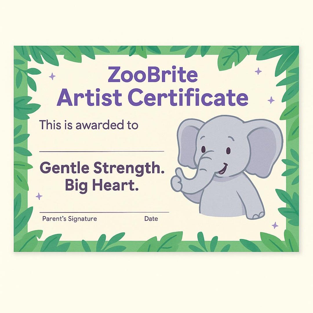 Ella the Elephant Artist Certificate: Printable Jungle Award (PDF ...