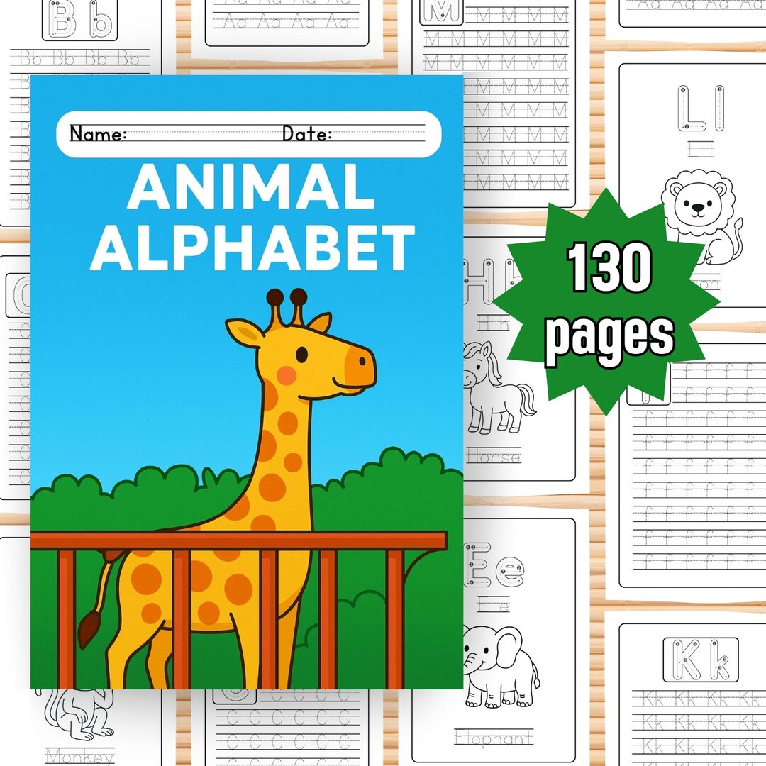 Animal Alphabet Tracing and Coloring Book | A-Z Worksheets for Kids ...