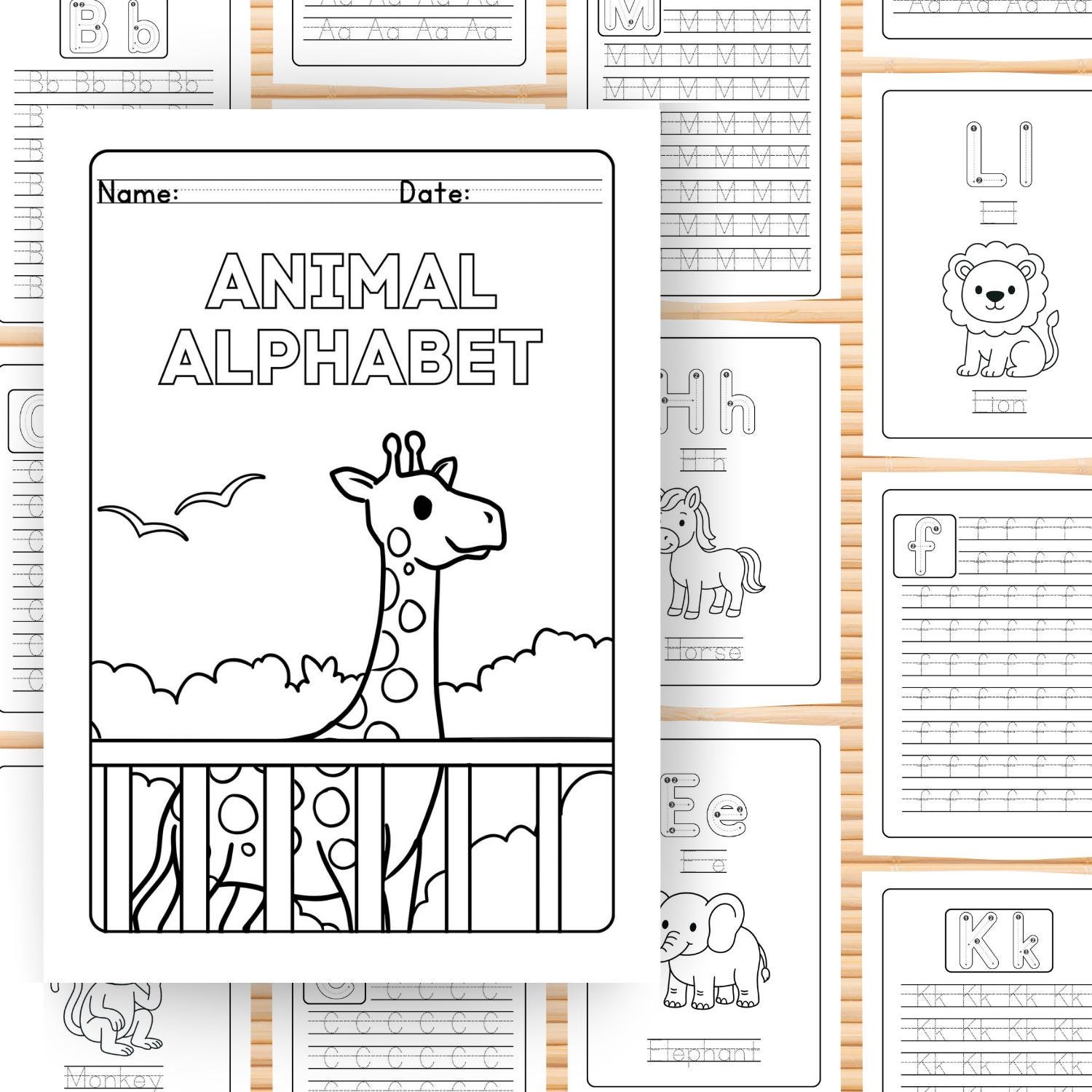 Animal Alphabet Tracing and Coloring Book | A-Z Worksheets for Kids ...