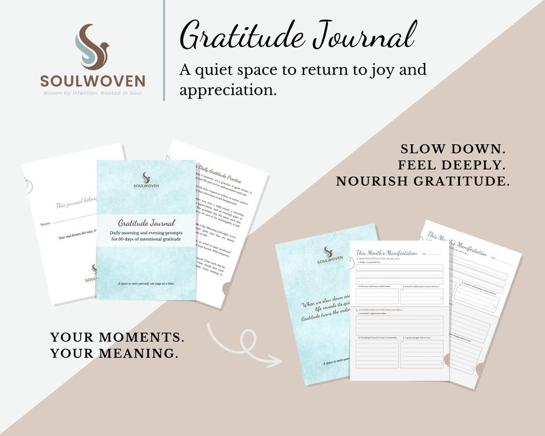 30-day Printable Gratitude Journal - Daily Reflection Prompts PDF for ...