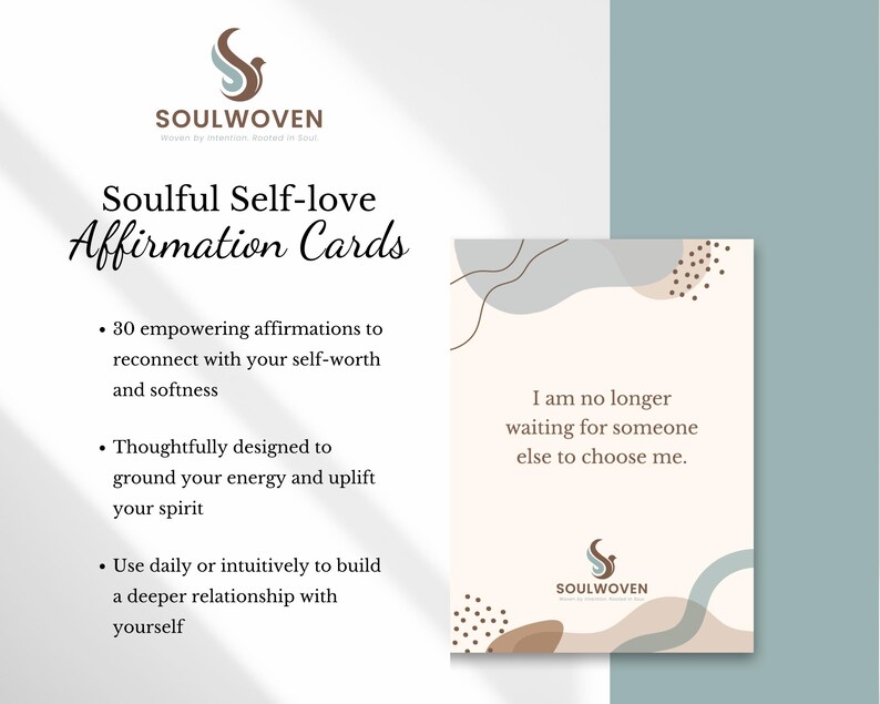 Self Love Affirmation Cards: Printable Deck With Box (digital Download ...