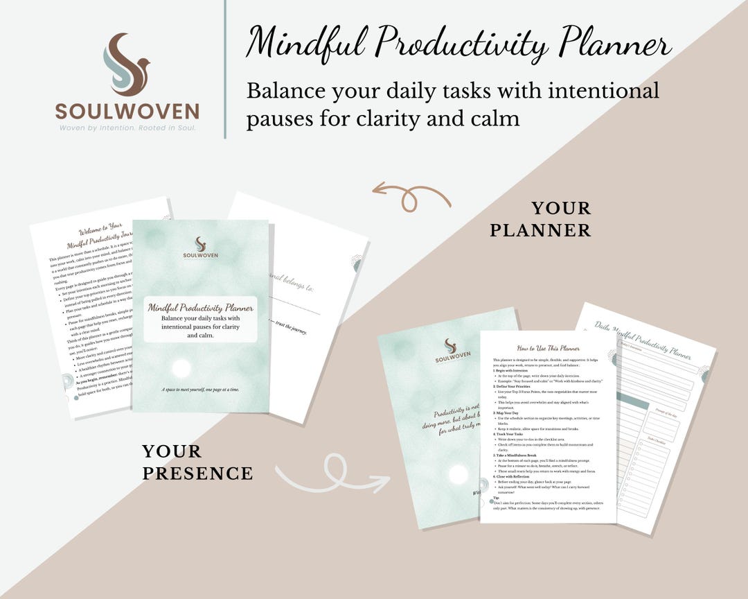 Mindful Productivity Planner Daily Planner for Focus Self Care and ...