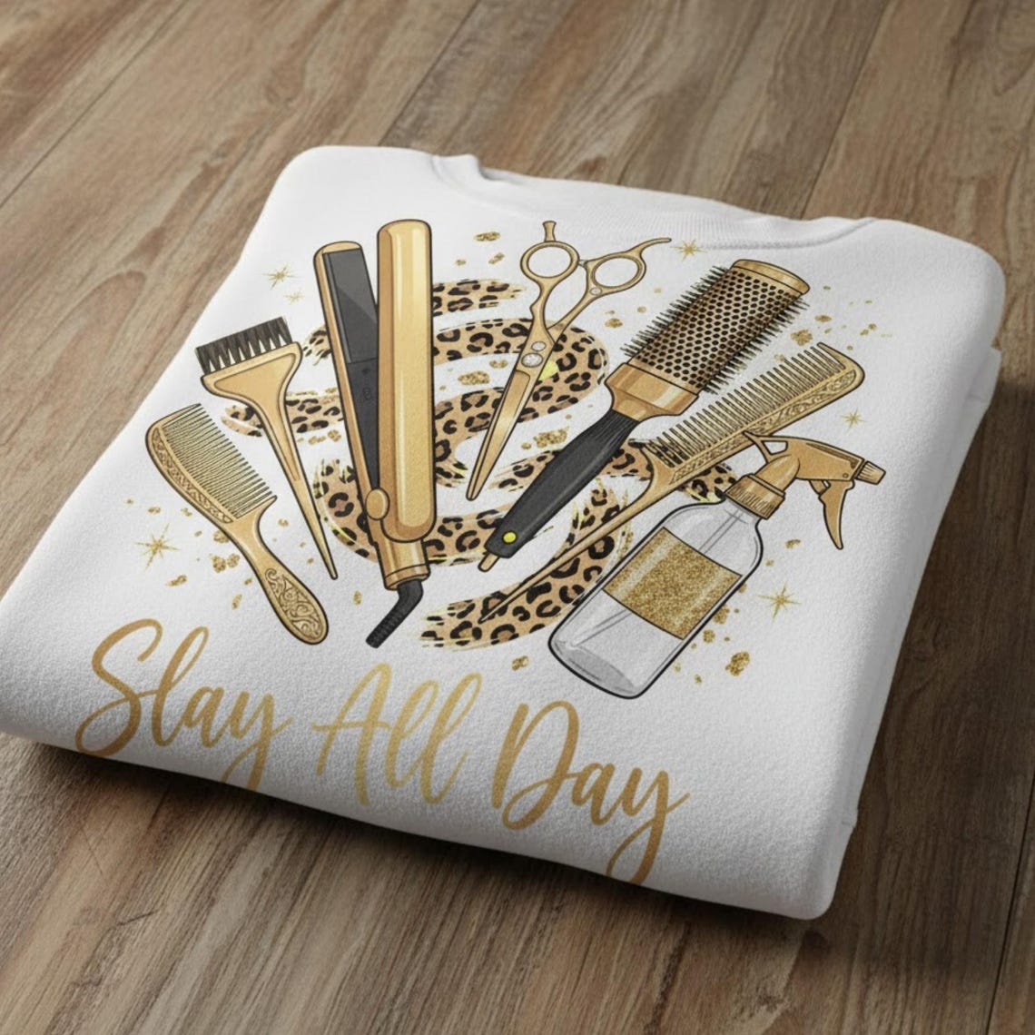 Sley All Day Hairstylist PNG With Gold Salon Tools - Etsy