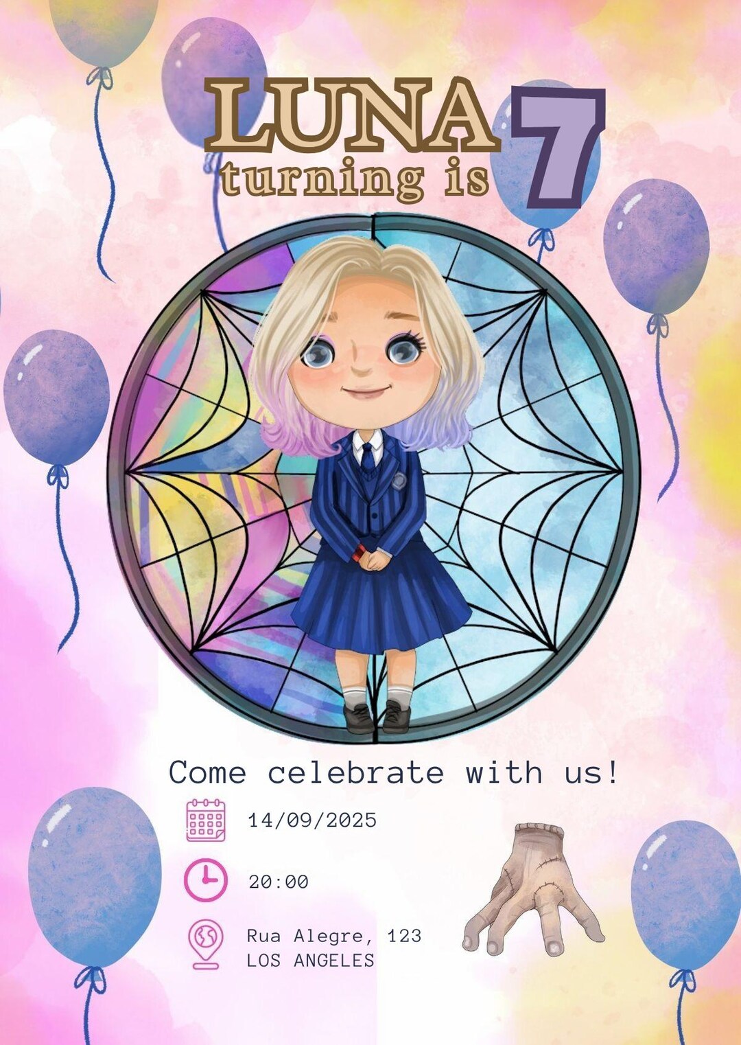 Wednesday Season 2 Enid Birthday Invitation for Girls | Editable Addams ...