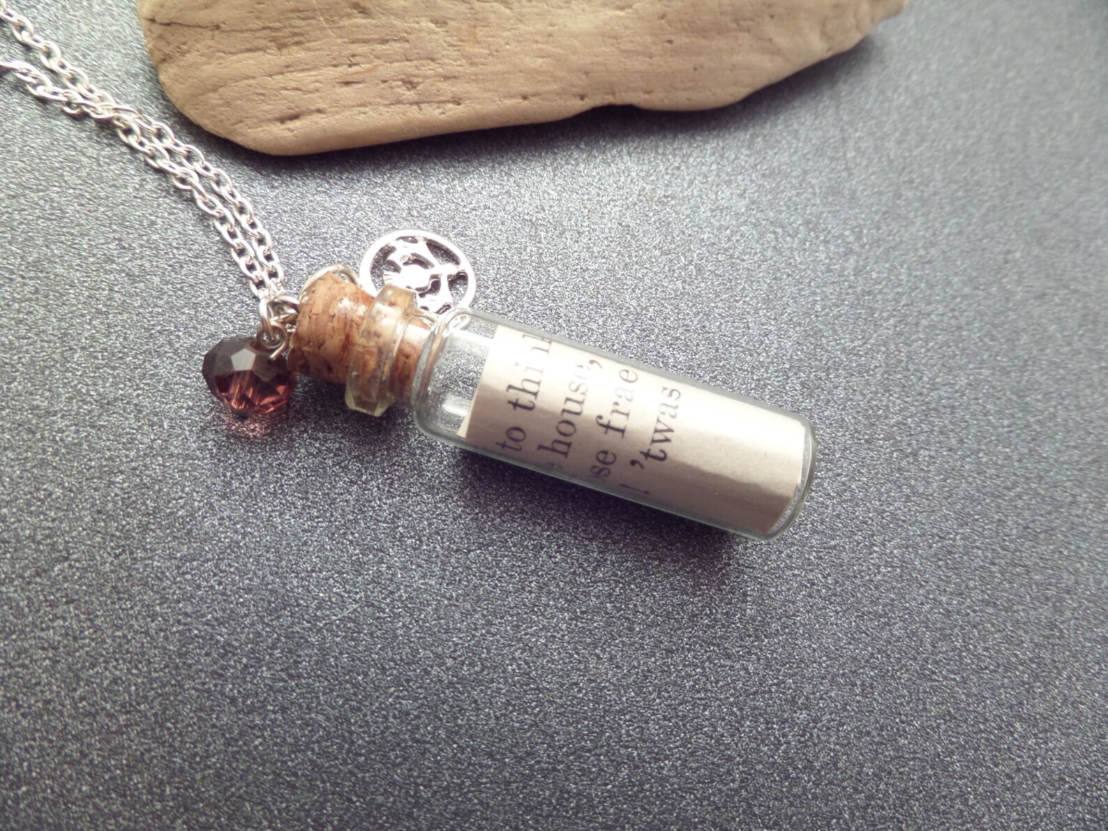 Scottish Jewelry Poem in a Bottle Necklace With Thistle | Etsy