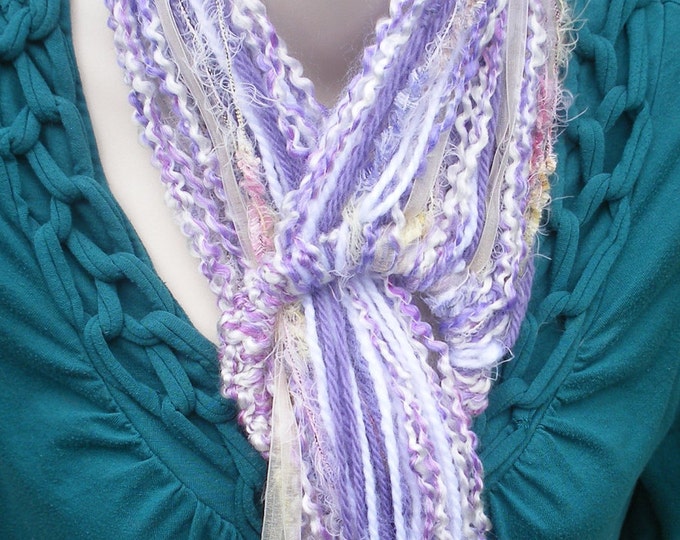Light Purple String Scarf Made With Specialty Yarn....orkney - Etsy