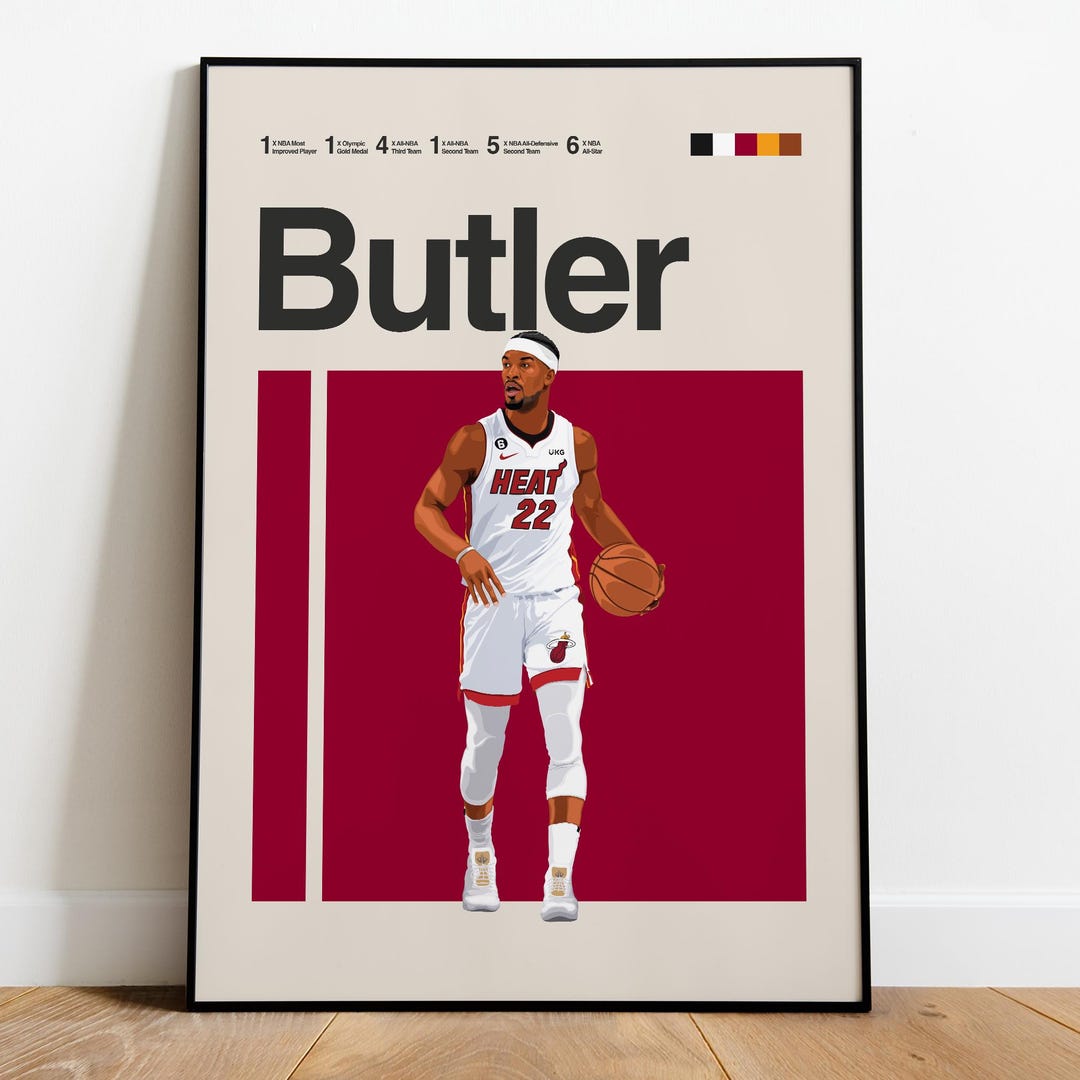 Jimmy Butler Basketball Poster – Printable Wall Art, Minimalist Athlete ...