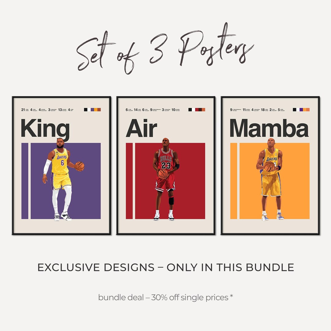 Basketball Poster Set of 3 – Printable Wall Art Bundle, Exclusive ...