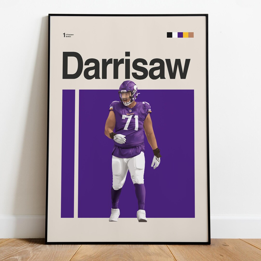 Christian Darrisaw Poster – NFL Offensive Tackle Wall Art, American ...