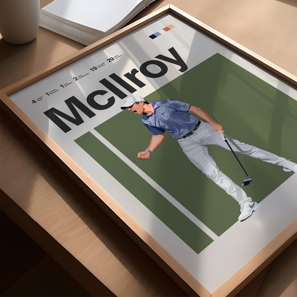 Rory Mcilroy Poster, Golf Poster, Mid Century Modern PGA Tour Golf Wall ...