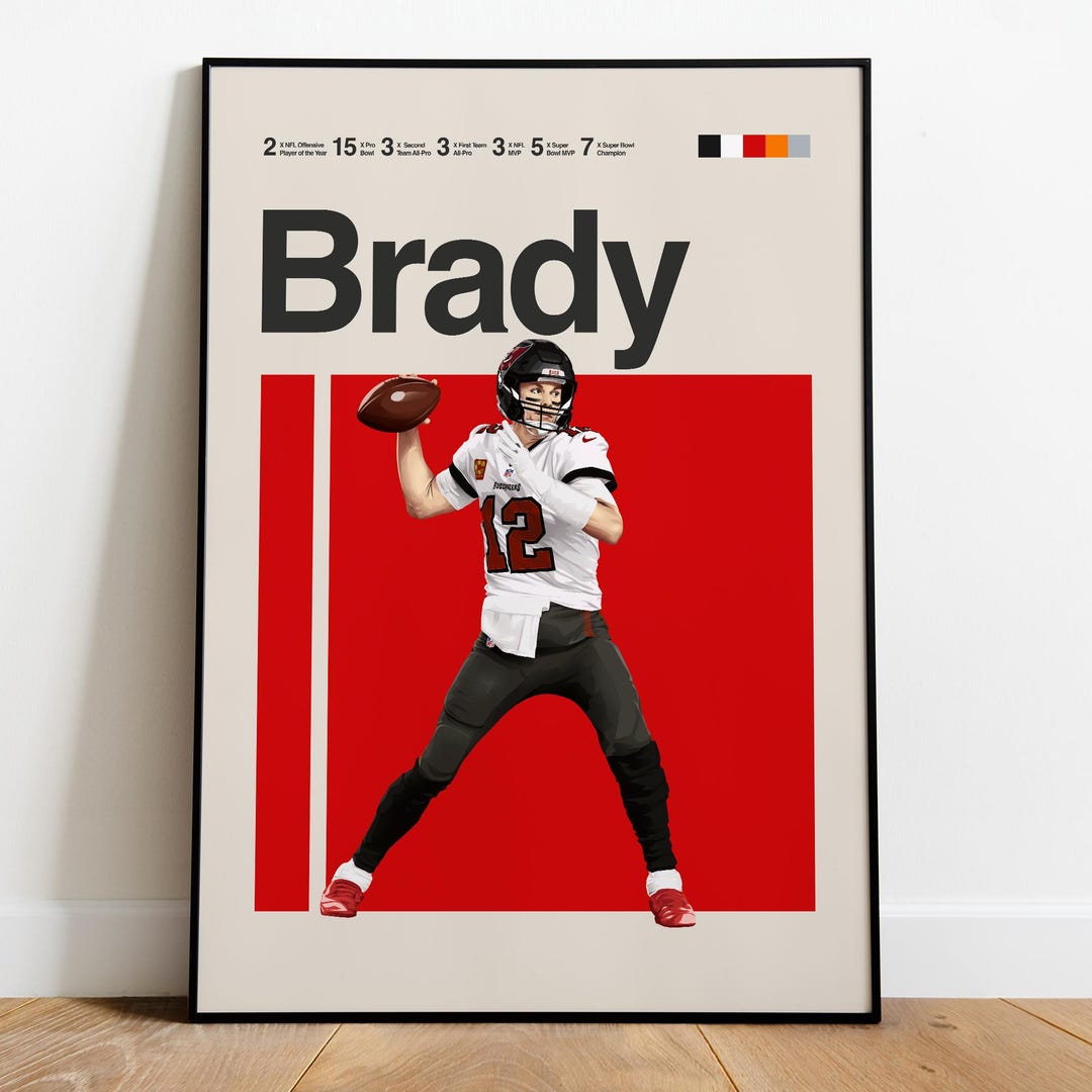 Tom Brady Poster – NFL Quarterback Wall Art, American Football Print ...