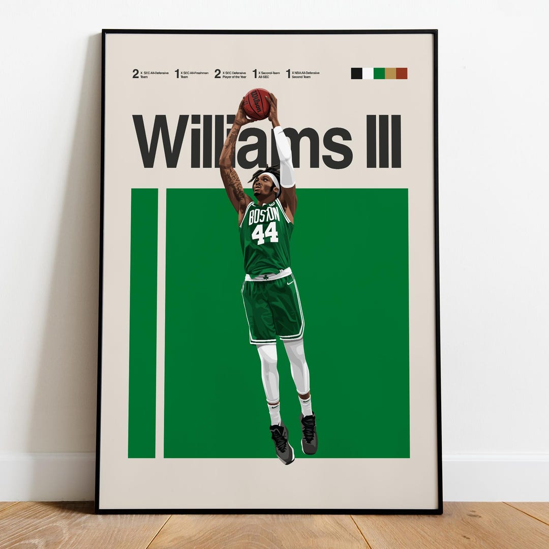 Robert Williams III Dunking Basketball Poster – Slam Dunk Wall Art ...