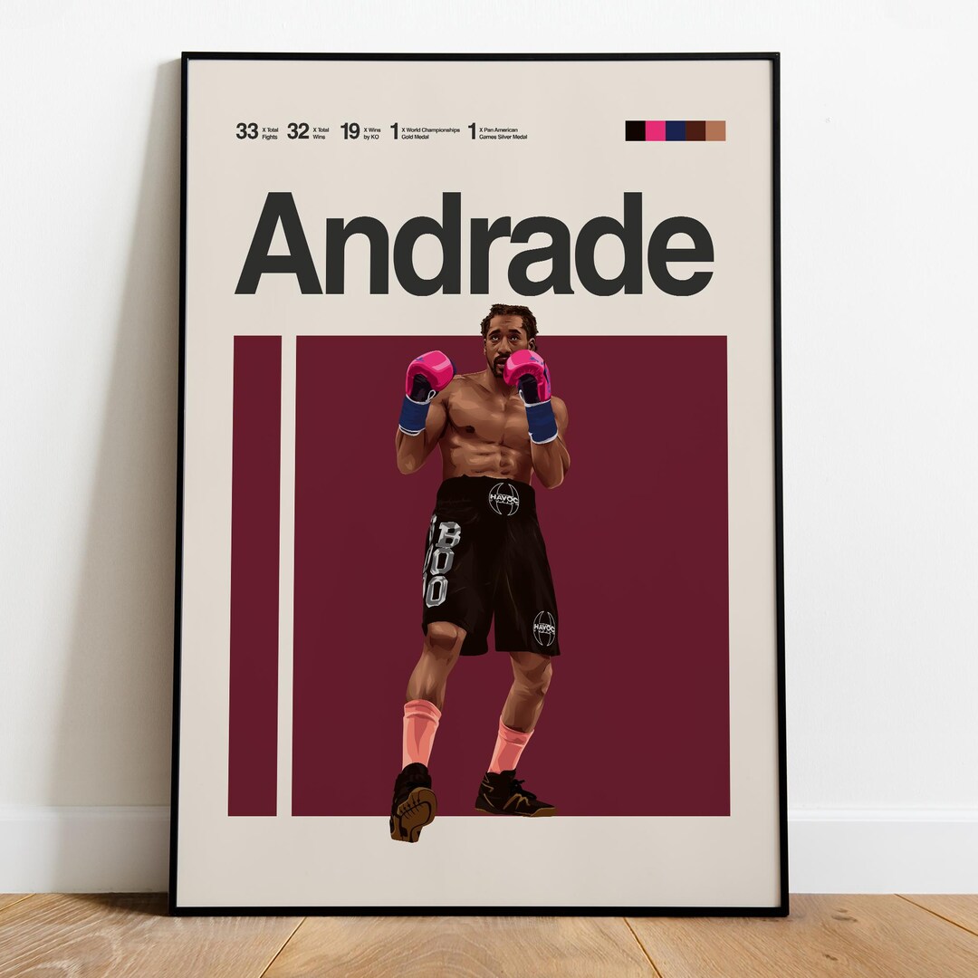 Demetrius Andrade Poster - Boxing Poster Wall Art, Minimalist Mid ...