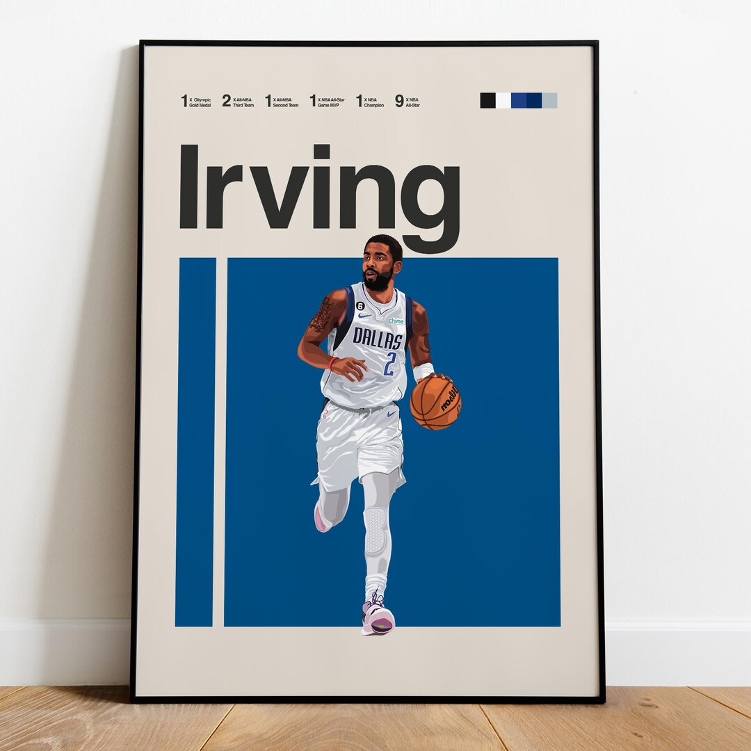 Kyrie Irving Basketball Poster – Printable Wall Art, Minimalist Athlete ...