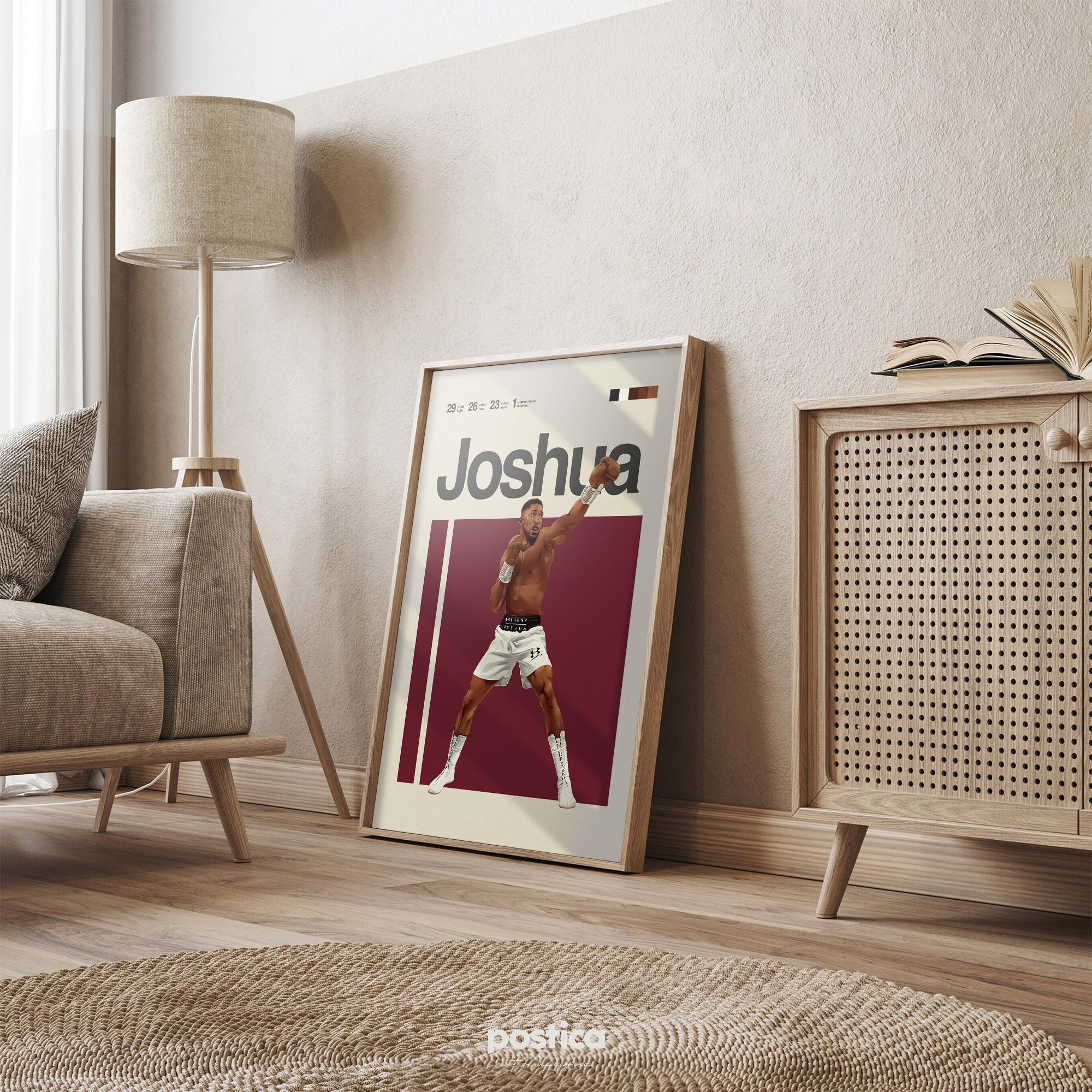 Anthony Joshua Poster - Boxing Poster Wall Art, Minimalist Mid Century ...