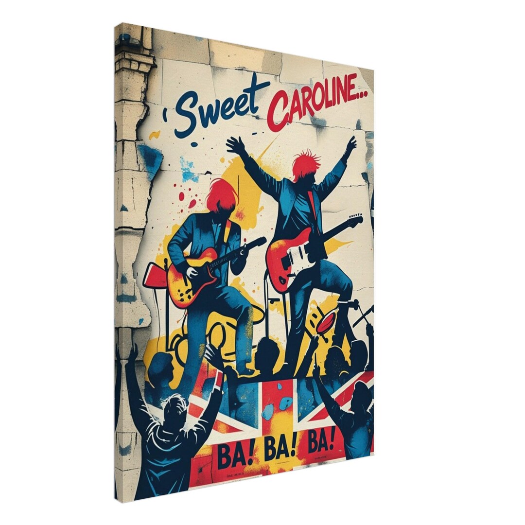 Canvas Poster “sweet Caroline”– Retro Graffiti Art Print – Trendy Wall ...