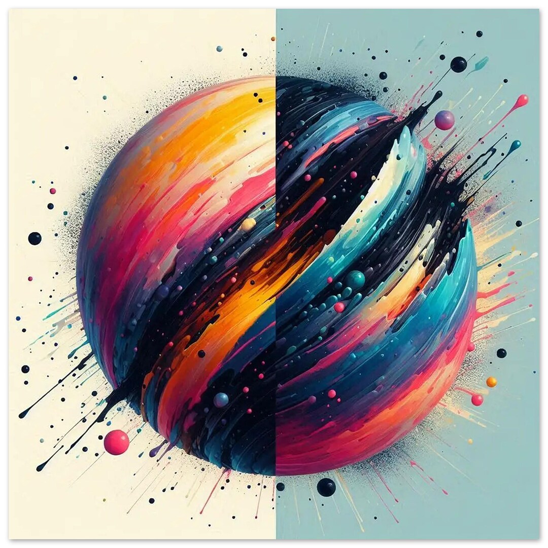 Colorful Abstract Sphere Art Print – Modern Home Decor - Etsy