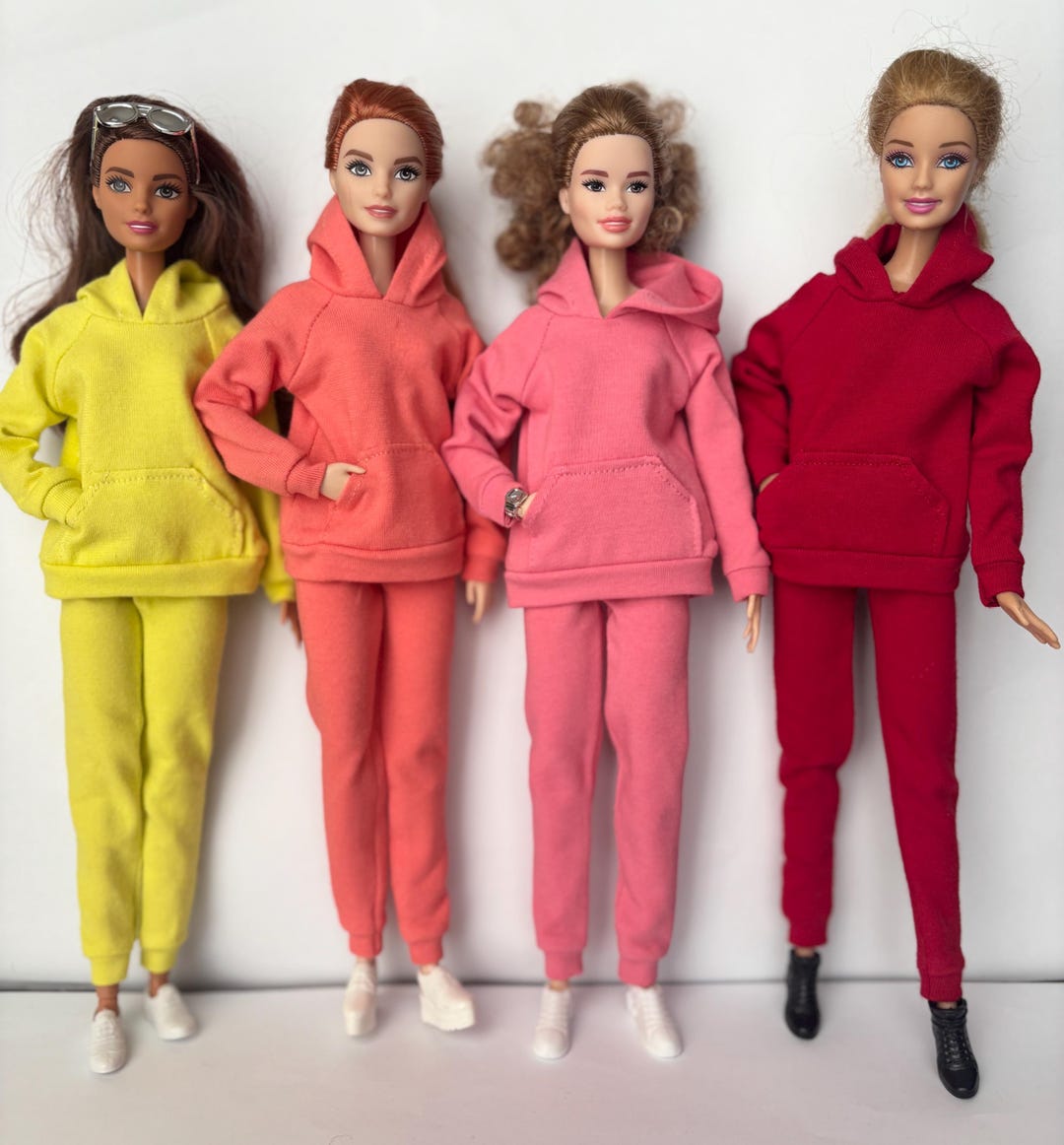 Barbie Hoodie Set - Colorful Tracksuit | 1/6 Scale Doll Clothes | Mini ...