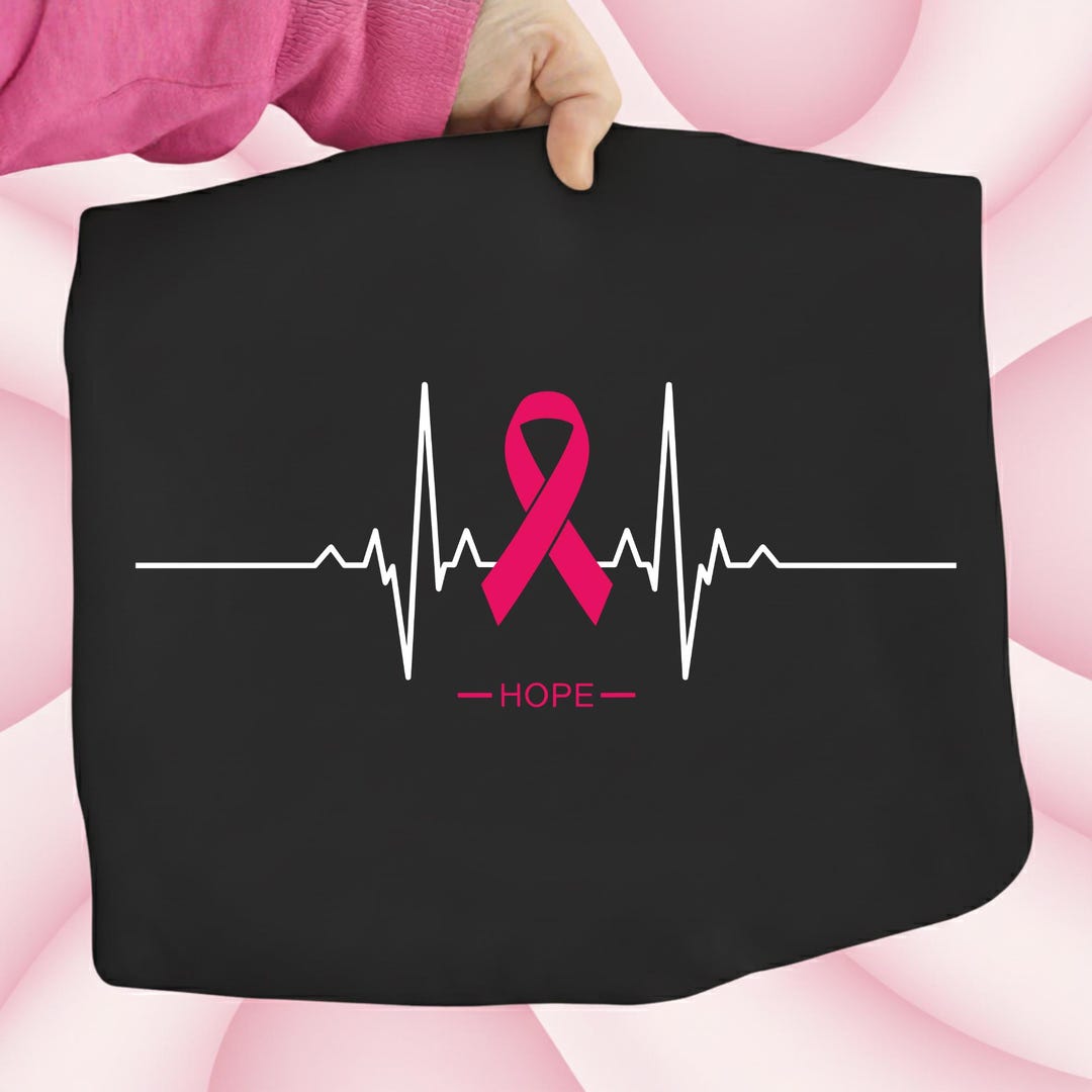 Heartbeat Hope PNG – Breast Cancer Awareness Digital Download – EKG ...