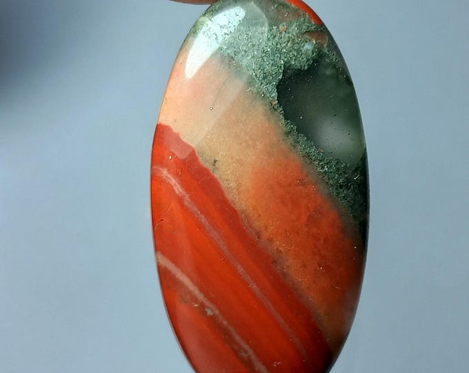 AAA Bloodstone Gemstone Cabochon: Natural Loose Gem (40cts, 38X19 MM) # ...